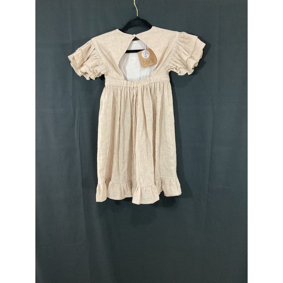 Popelin | Dresses | Nwt Girls Popelin Sand Organic Dress With Embroidered Yoke And Appliqu ...
